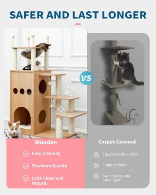 Chine OEM ODM Acceptable Robuste château de Frisco Tour de l'arbre de chat moderne 51 Extra haut appartement de chat à vendre