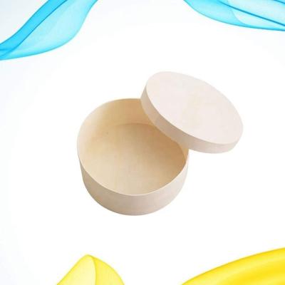 Chine Boîte ronde pour plateau de gâteau à la hamburger Logo personnalisé Acceptable Contenant en bois compostable à vendre