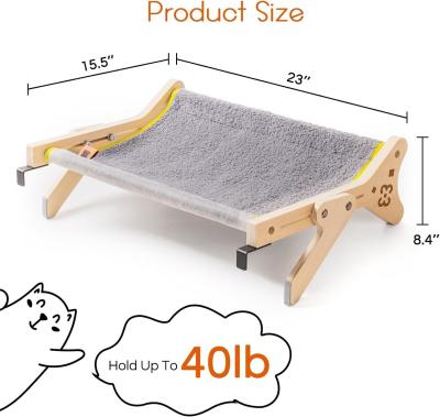 Chine ISO9001 2008 FSCI BSCI certifié en bois Perch de fenêtre de chat tient jusqu'à 40 lb 2 en 1 à vendre