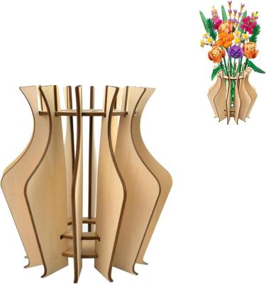 Chine Vase de fleurs d'anniversaire en bois pour Lego Bouquet de fleurs à vendre