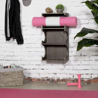Chine Tapis de yoga à rouleaux en mousse à 3 niveaux monté sur le mur avec étagère d'affichage supérieur à vendre