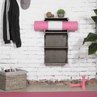 Chine Tapis de yoga à rouleaux en mousse à 3 niveaux monté sur le mur avec étagère d'affichage supérieur à vendre