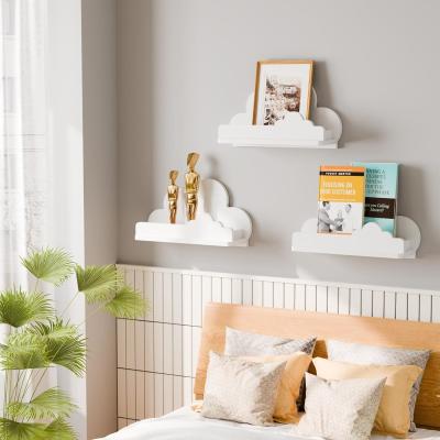 Chine Étagère en bois blanche faite à la main Étagère murale décorative à vendre