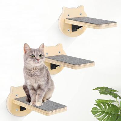 Chine Entraînement du chien 3 paquets Cat Étagères d'escalade montées sur le mur Cat Escaliers muraux avec tapis de grattage à vendre