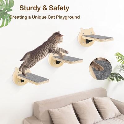 Chine Entraînement du chien 3 paquets Cat Étagères d'escalade montées sur le mur Cat Escaliers muraux avec tapis de grattage à vendre