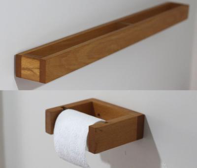 Chine Comme votre demande en bois de la salle de bain porte-serviettes en bois de la salle de bain papier toilette étagère murale à vendre
