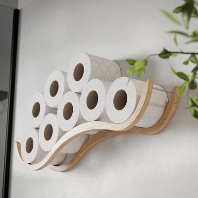 Chine Logo personnalisé Acceptable garde-robe en bois porte-papier toilette étagère pour salle de bain à vendre