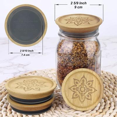 Κίνα Υψηλό βροσιλικωμένο γυαλί 6Pcs δοχεία βάζο με ξύλινο απλό χρώμα κάλυμμα και κάλυμμα μπαμπού προς πώληση