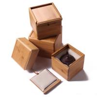Quality Logo Engraving Slide Lid Bamboo Square Wooden Box for Custom Gifts and Packaging for sale