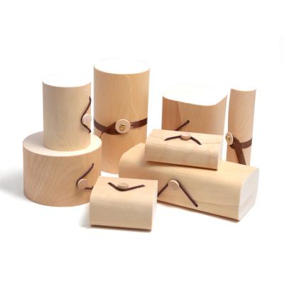 Handmade Round Soft Wood Birch Bark Gift Box with Other Printing Handling