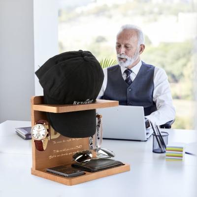 Κίνα Ξύλινο απλό χρώμα καπέλο οθόνη στέκεται για τον οργανωτή του γραφείου στο σπίτι και τα δώρα γενεθλίων του μπαμπά προς πώληση