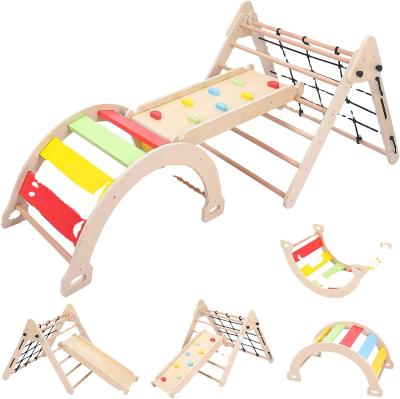 Jeux de gym pour enfants, tout-petits, en salle de sport, jouets d'escalade en bois, triangle pliable, escalade, glissement