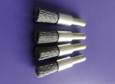 China Industrial 13mm Shaft Mounted Nylon Abrasive End Brushes with Screw Shank for sale