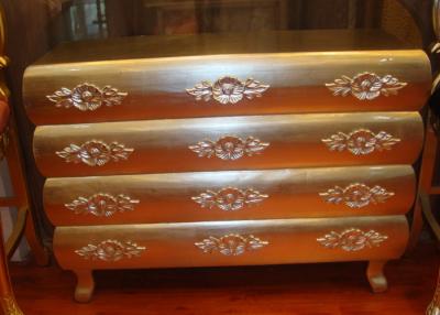 Cina La mobilia di legno dell'ingresso dell'hotel della Tabella di console con il fiore e la foglia della stagnola di oro scolpisce in vendita