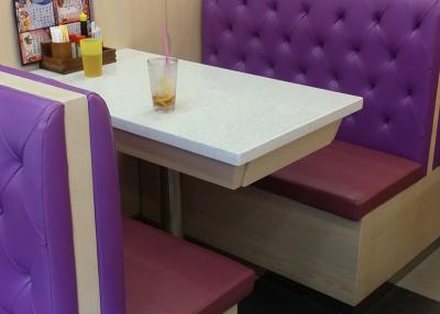 Cina L'alto doppio bottone parteggiato lungo posteriore ha trapuntato la disposizione dei posti a sedere di cuoio della cabina per i ristoranti in vendita