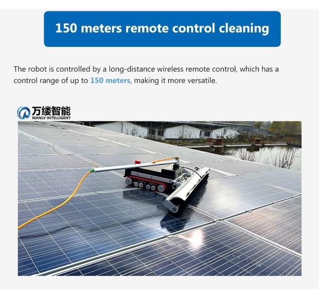 EU Standard Smart Remote Controlled Cleaning Robot for Solar Panel Cleaning Photovoltaic Farms Washing Sunroom Roofs Cleaning