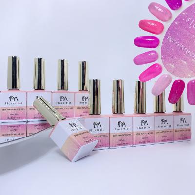 China OEM Private Label 15ml Flashing Shiny Disco Gel Effect Sparkle Soak Off UV Nail Diamond Reflective Glitter Gel Polish for sale