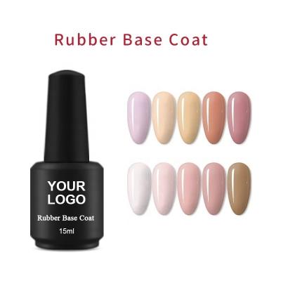 China OEM Private Label Long Lasting clear Base Uv Gel Nail Polish Rubber Base Coat for Nail Salon Shop for sale