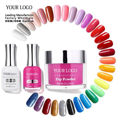 China High Quality Wholesale Colored 3 in 1 Gel Nail Polish and Dipping Powder Dipping Powder Nail System for sale