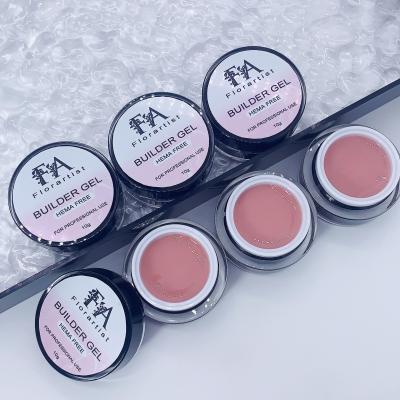 China Low Heat Hema Free Builder Gel Pink Glitter Hard Gel Nail Builder Nude Color Extension Nail Gel Builder for Nail for sale