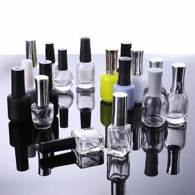 China Nails Supplies Bottles Gel Polish Bottle with Brush Frosted Round Square Matte Empty Glass Salon Customized Cosmetic Screw Cap for sale