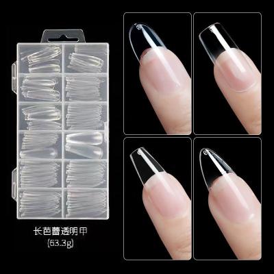 China Professional Nail Supplies Wholesale Art Design False Nails Back Glue Press on Nail Tips Artificial Fingernails for sale