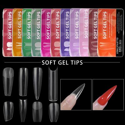 China Professional Nail Supplies Wholesale Clear Transparent Different Shape Lengthening False Nails Press on Finger for sale