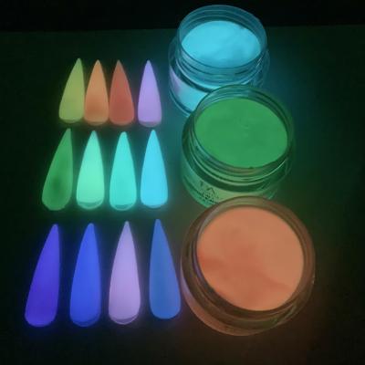 China 100% Manufacturer Custom Logo 4 in 1 Neon Pigment Dip Powders Kit Nail Glow in the Dark Acrylic Nail Powder for sale