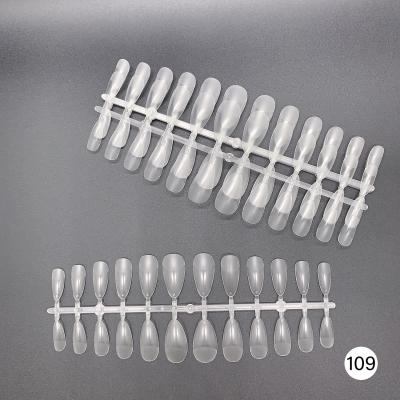 China 120PCS Long Coffin Square Clear Gel Half Full Cover Nail Tips Acrylic Half Matte Soft Gel Nail Tips for Extension for sale