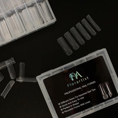 China Customized Logo Quick Building Mold Tips Wholesale Dual Form Tips Extension Molds Tips With Nail Reusable Pad for Nail Art for sale