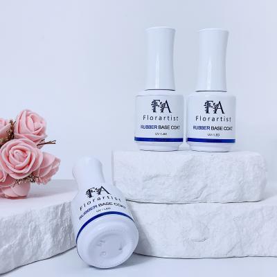 China Private Label Strong Rubber Base and Top Coat Nail Gel Polish Color 15ml Soak Off UV Base Top Coat Gel Wholesale for sale