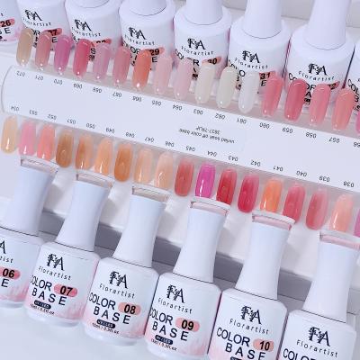 China Wholesale Pink Nude Gel Nail Strengthen Soak Off Rubber Base Color Gel for Nails 15ml for sale