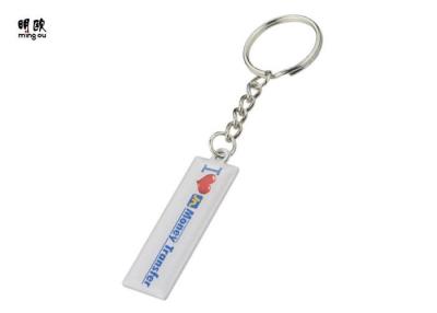China Keyring de aço inoxidável da forma do retângulo para o logotipo impresso e a cola Epoxy à venda