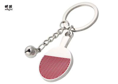 China Os bilhar projetam a cor feita sob encomenda dos Keyrings do metal personalizada com raquete/bola à venda