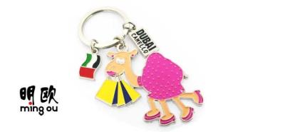 China O metal relativo à promoção Keychains do chapeamento de prata com esmalte macio, desenhos animados bonitos Keychains personalizou à venda