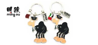 China Porta-chaves macia personalizada, suporte do metal do esmalte da porta-chaves do metal do estilo de Catar para o mercado varejo do curso à venda