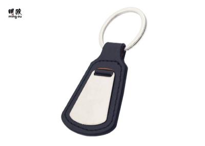 Cina Anello portachiavi leggero del cuoio dello spazio in bianco del metallo, piccolo acciaio inossidabile Keychain in vendita