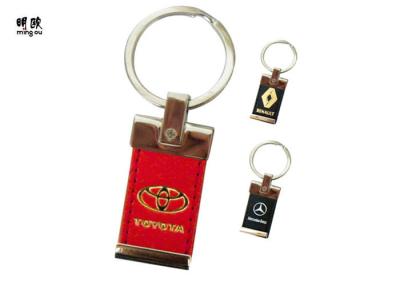 Cina Forma di cuoio del quadrato della catena chiave di Prmotional di logo oro/dell'argento in vendita