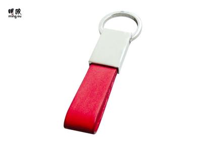 Cina Placcaggio di cuoio dell'argento dell'anello portachiavi personale cinghia lunga in lega di zinco in vendita