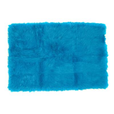 Κίνα Deep Blue Colour Polyester Area Rugs / Faux Sheepskin Area Rug προς πώληση