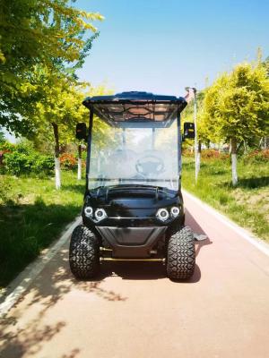 Κίνα Black Six-Seater Customizable Electric Golf Cart With MacPherson Independent Suspension 4kw Lithium Battery 72v προς πώληση