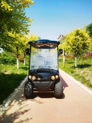 Κίνα Black Six-Seater Customizable Electric Golf Cart With MacPherson Independent Suspension 4kw Lithium Battery 72v προς πώληση