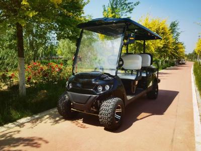 Κίνα Black Six-Seater Customizable Electric Golf Cart With MacPherson Independent Suspension 4kw Lithium Battery 72v προς πώληση