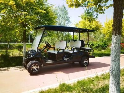 Κίνα Black Six-Seater Customizable Electric Golf Cart With MacPherson Independent Suspension 4kw Lithium Battery 72v προς πώληση