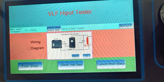 VLF hipot tester test interface