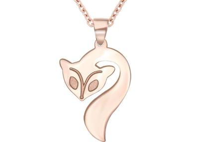 Cina Gioielli eleganti personali dell'acciaio inossidabile della collana 316L del pendente di Fox dell'oro di Rosa in vendita