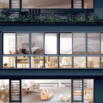 China Abrir horizontal de diseño moderno Aluminio ventana corredera con vidrio doble de ahorro de energía en venta