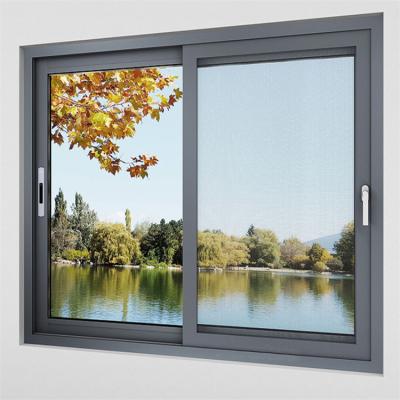 China Abrir horizontal de diseño moderno Aluminio ventana corredera con vidrio doble de ahorro de energía en venta
