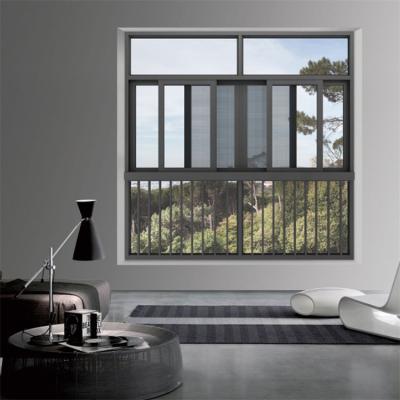 China Abrir horizontal de diseño moderno Aluminio ventana corredera con vidrio doble de ahorro de energía en venta