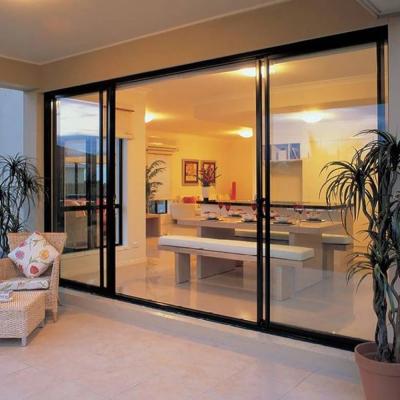 중국 첨단 파노라마 듀플 글래스 및 숨겨진 셰이 디자인으로 알루미늄 슬라이딩 도어 판매용